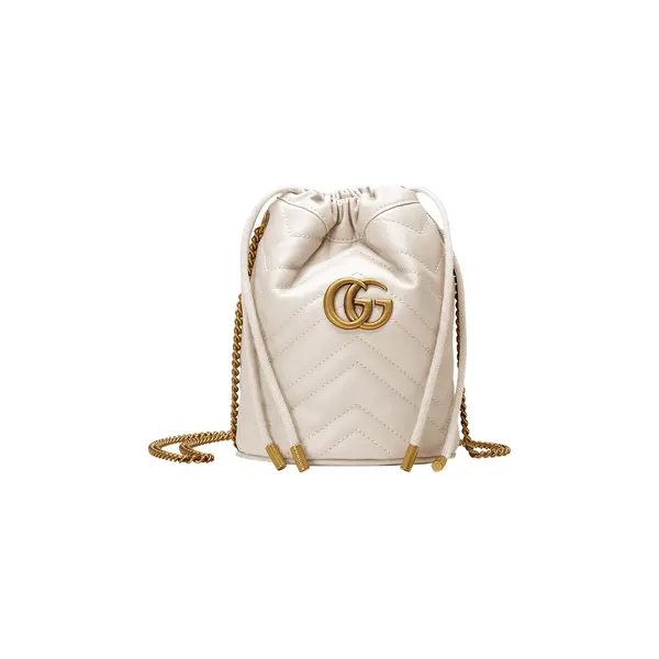 Gucci Gg Marmont Mini Bucket Bag - White