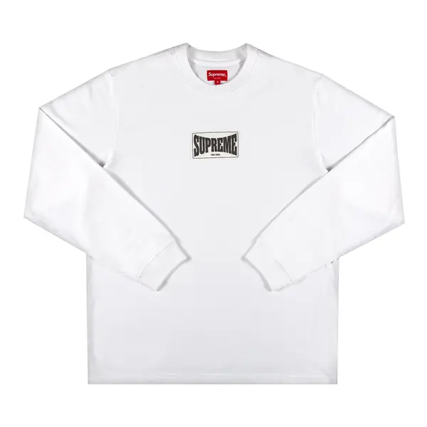 Supreme Woven Label Long-sleeve Top - White