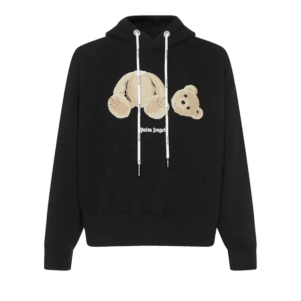 Palm Angels Bear Motif Hoodie - Black