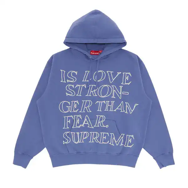 Supreme Stronger Than Fear Hooded Sweatshirt - Purple | Editorialist
