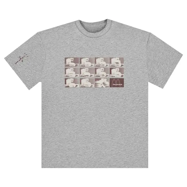 CACTUS JACK BY TRAVIS SCOTT X Mcdonald's Menu Mono Logo T-shirt 'sport - Grey