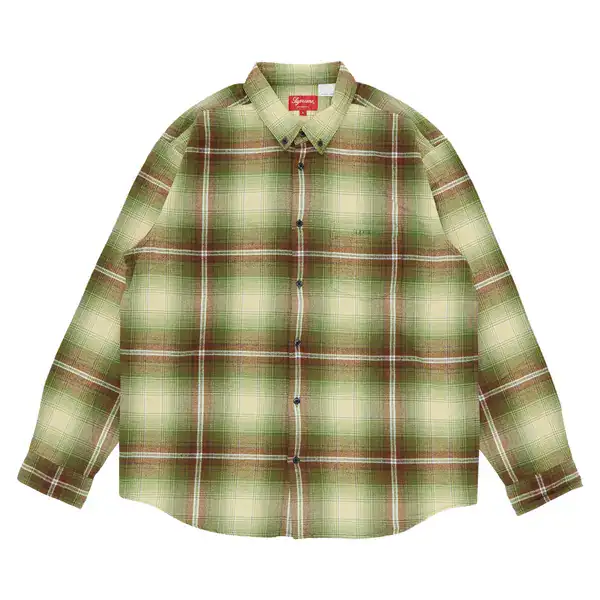 トップス 18AW Supreme Shadow Plaid Flannel Shirt Supreme Shadow Plaid Flannel Shirt - Green | Editorialist