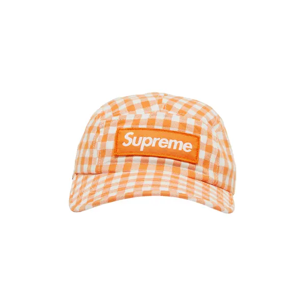 Supreme Gingham Camp Cap - Orange