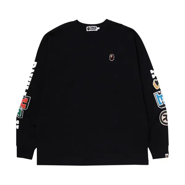 BAPE Multi Fonts Relaxed Fit Heavy Weight Long-sleeve Tee - Black