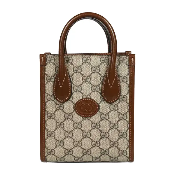 Gucci Mini Gg Supreme Tote - Brown