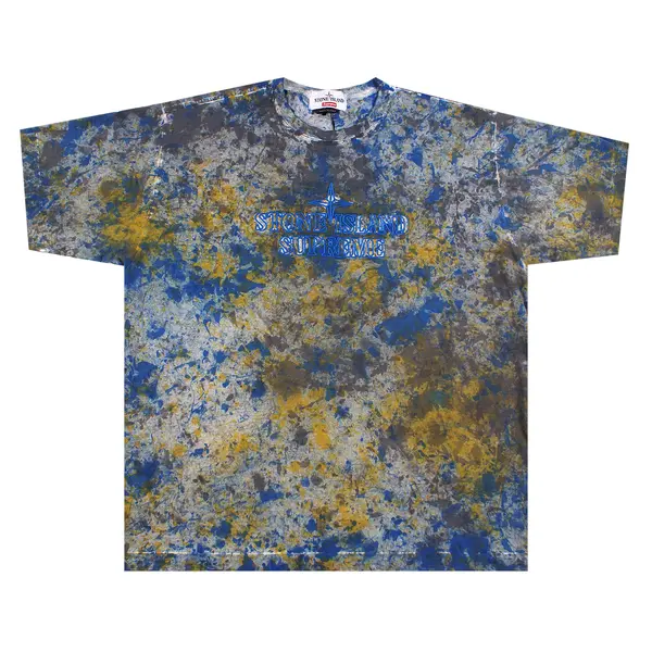 Supreme X Stone Island Embroidered Logo Short-sleeve Top 'dark - Blue