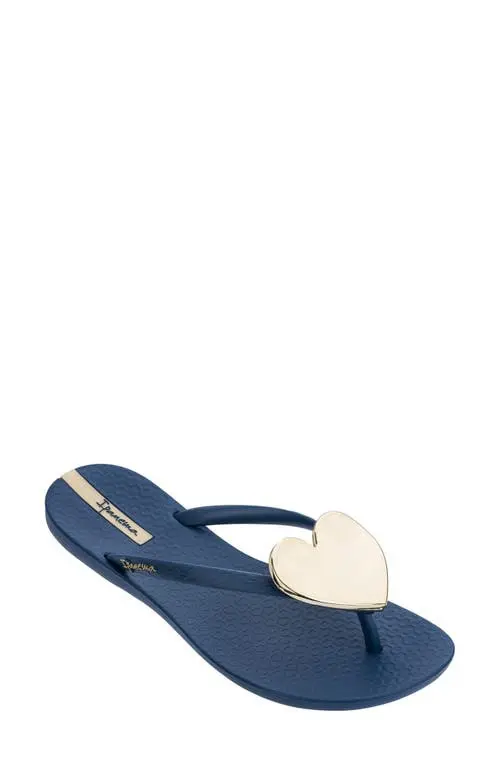 Ipanema Wave Heart Flip Flop - Blue / Gold
