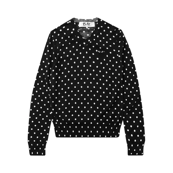 Play Comme Des Garcon V-neck Sweater - Black