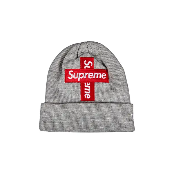 Supreme X New Era Cross Box Logo Beanie - Grey