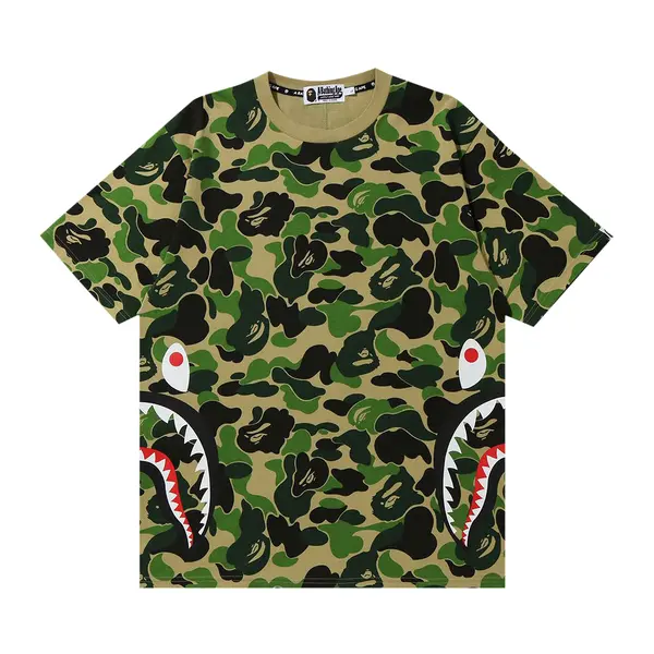 BAPE Abc Camo Side Shark Tee - Green