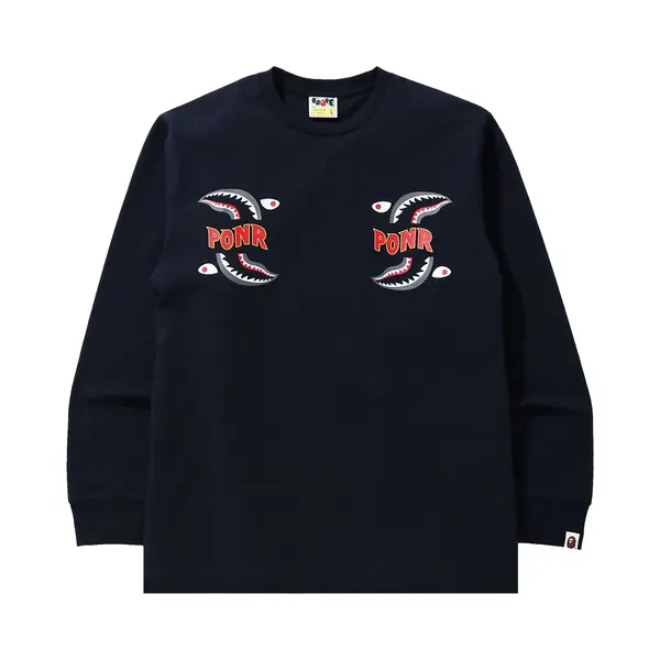 BAPE Shark Ponr Long-sleeve Tee - Blue