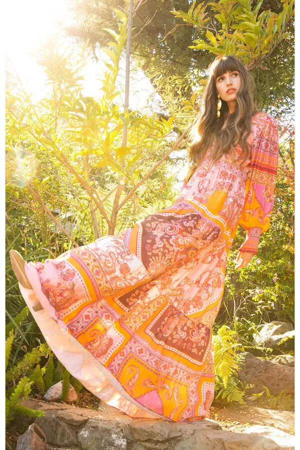 Hale Bob Anna Maxi Dress - Orange