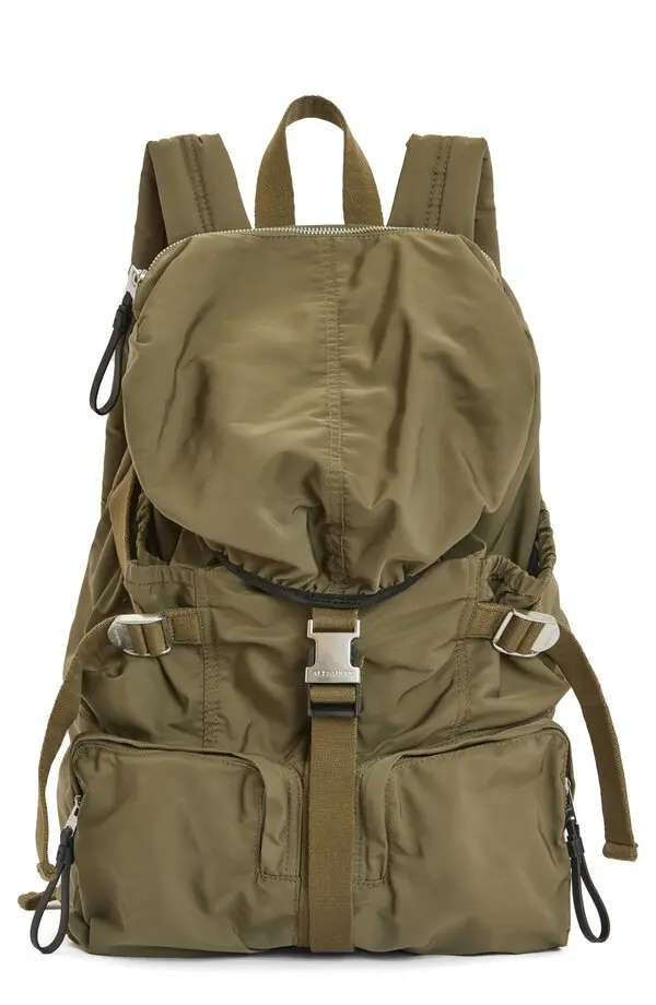 All Saints Ren Nylon Hiking Backpack Sorghum Green Editorialist