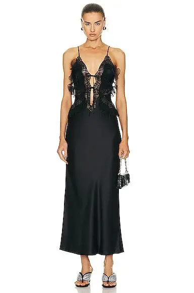 Alexander Wang Lace Midi Dress In Black - 55% Off | Editorialist