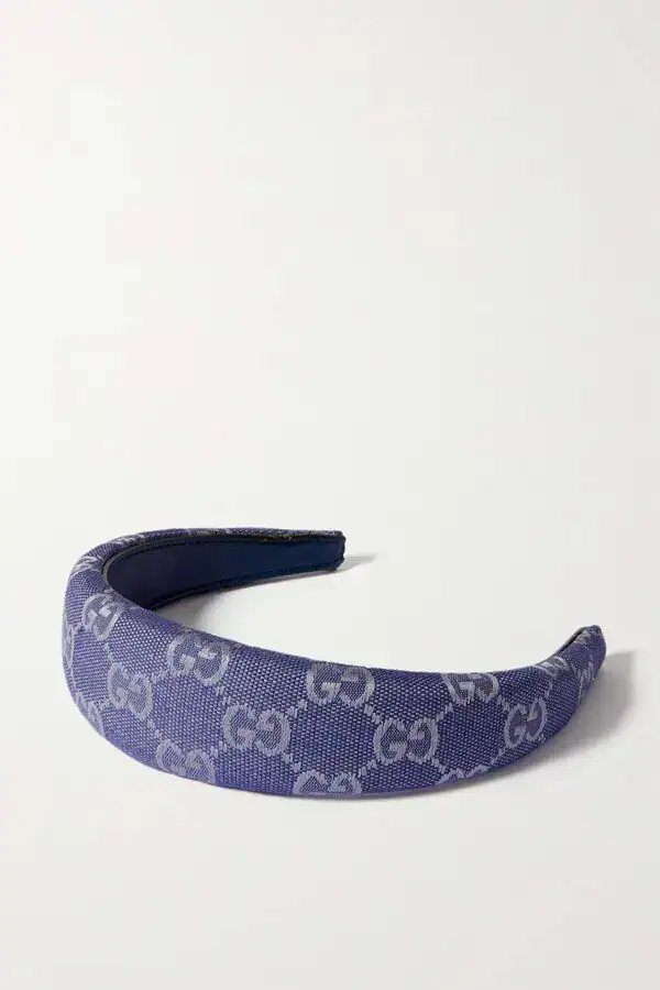 Gucci Danny Canvas-Jacquard Headband - Blue | Editorialist display picture 1