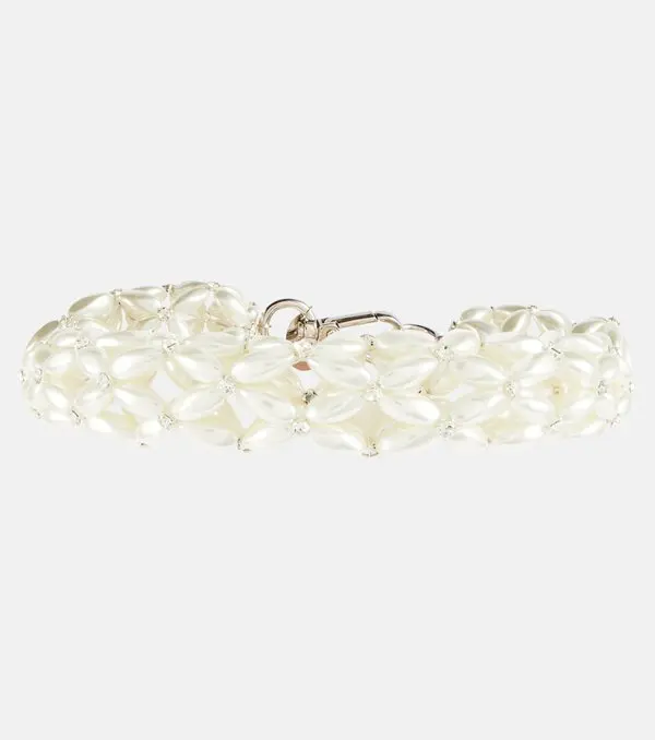 Simone Rocha Rope Faux Pearl Choker - White