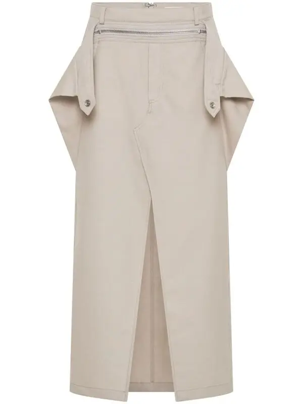 DION LEE Wool Midi Skirt With Zip Detail