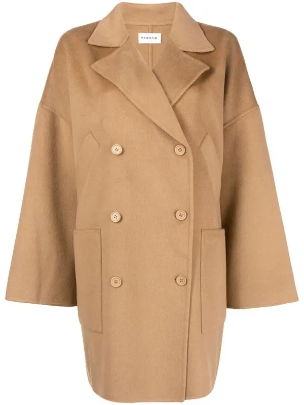 P.a.r.o.s.h Double-breasted Cashmere Coat - Brown