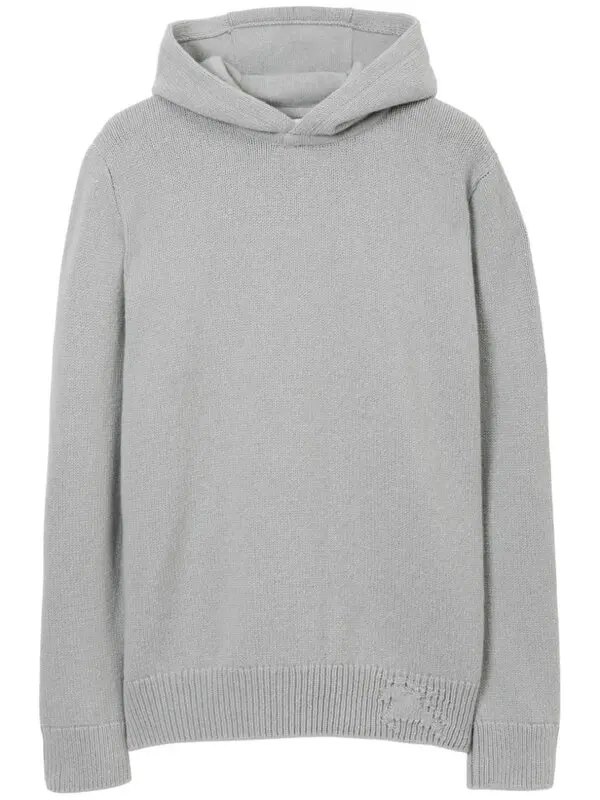 Burberry Ekd Wool-cashmere Hoodie - Grey