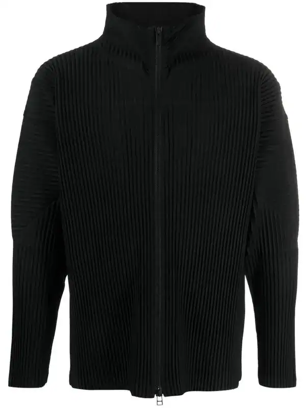 Issey Miyake Pleated Zip-Up Jacket In Black - 22% Off | Editorialist