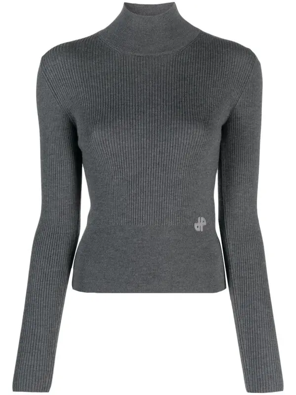 Patou Merino-blend Mock-neck Jumper - Grey