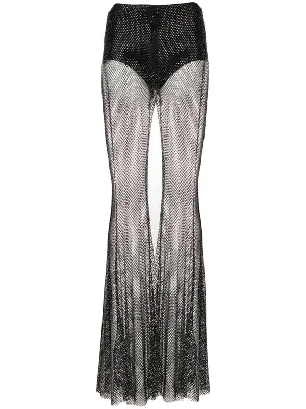 Giuseppe Di Morabito Fishnet Palazzo Trousers - Black