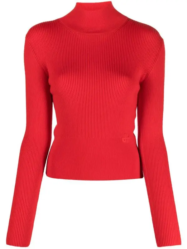 Patou Merino-blend Mock-neck Jumper - Red