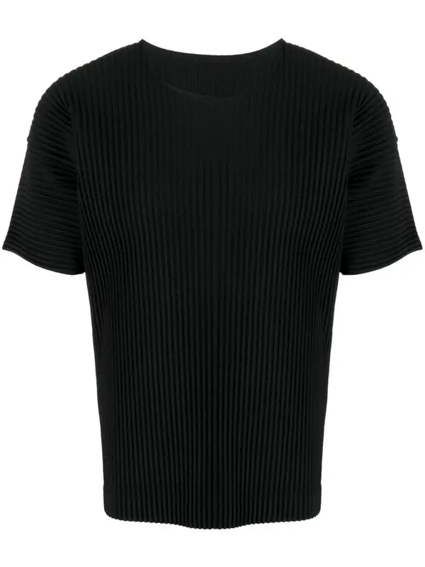 Issey Miyake Pleated Short-sleeve T-shirt - Black