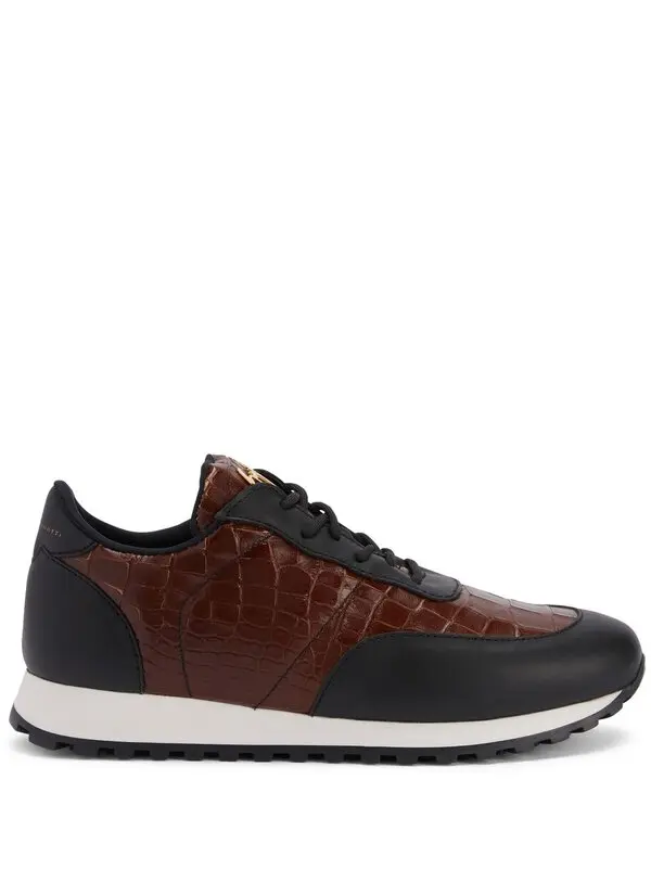 GIUSEPPE ZANOTTI Jimi Leather Low-top Sneakers - Brown