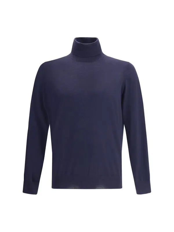Brunello Cucinelli Wool Turtleneck Sweater - Blue