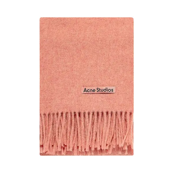 Acne Studios Wool Fringe Scarf 'rose Melange
