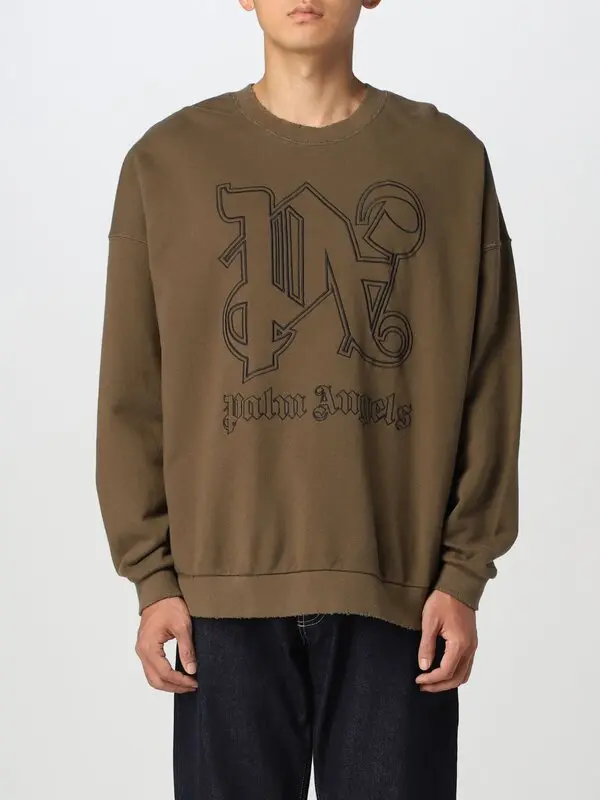 Palm Angels Cotton Sweatshirt With Logo Embroidery