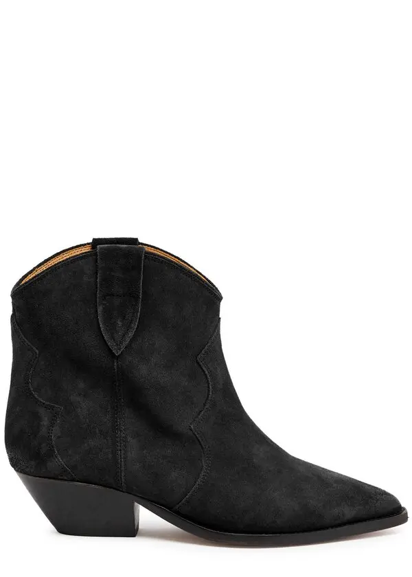 Isabel Marant Dewina 50 Suede Ankle Boots - Black