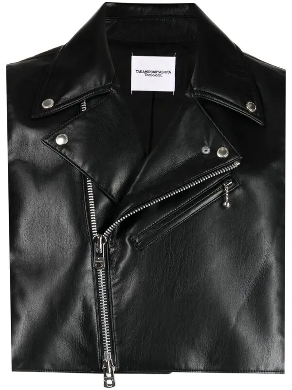 TAKAHIROMIYASHITA THESOLOIST. Zipped Biker Vest - Black