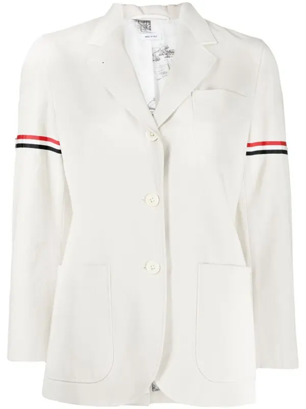 Thom Browne Rwb Stripe Cotton Blazer