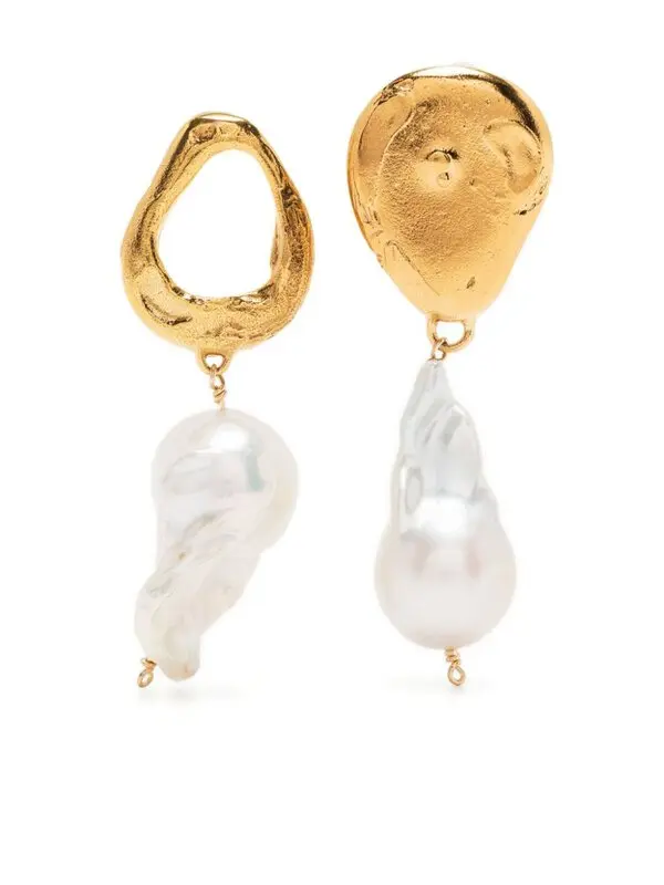 ALIGHIERI Infernal Storm Gold-plated Pearl Earrings - White