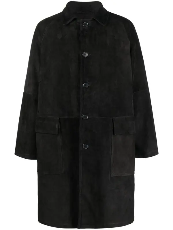 SALVATORE SANTORO Single-breasted Suede Coat