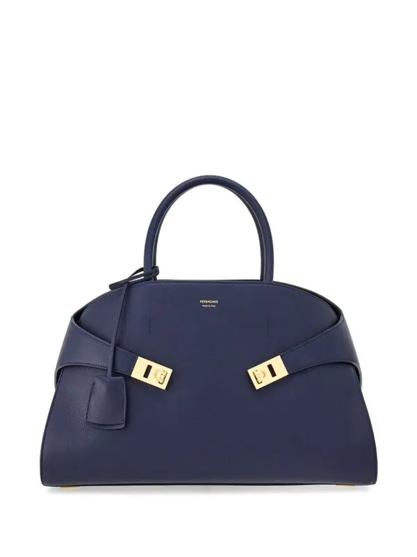 FERRAGAMO Hug Leather Tote - Blue