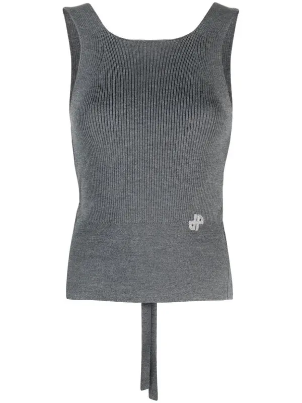 Patou Ribbed-knit Wrap Top