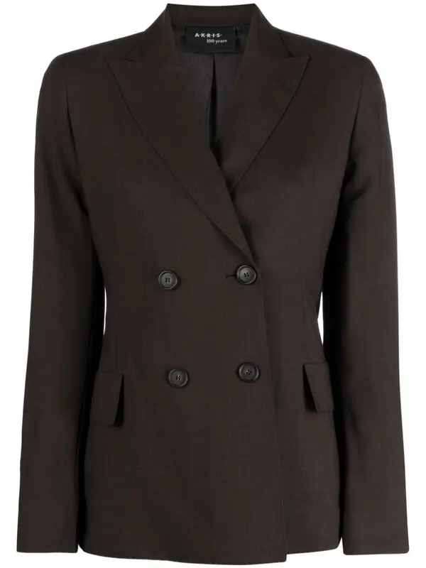 Akris Peak-lapels Double-breasted Blazer - Brown