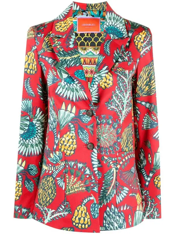 La DoubleJ 24/7 Floral-print Blazer - Red