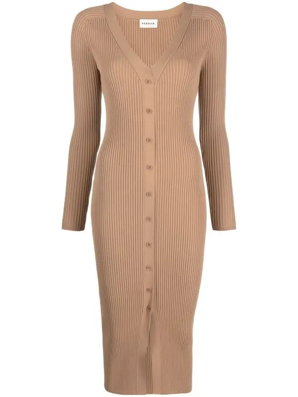 strapless open back dress Turtleneck Ribbed Sweater Dress with Front Slit (Black) Small main image 0