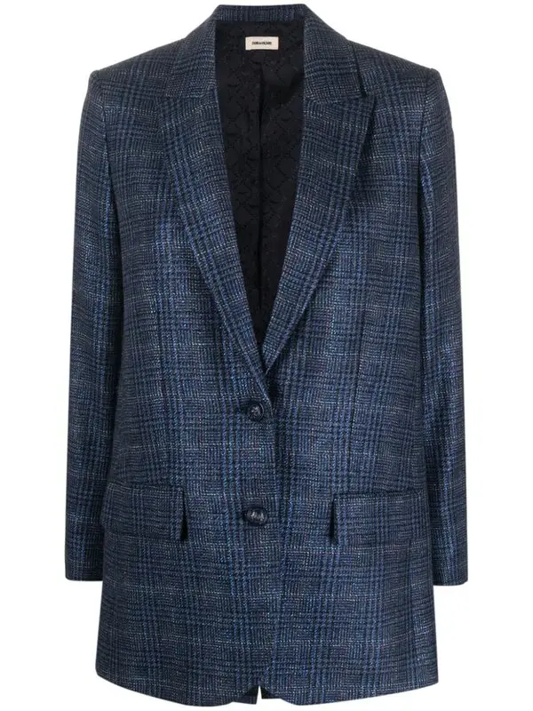 Zadig&Voltaire Check-pattern Wool Blazer - Blue