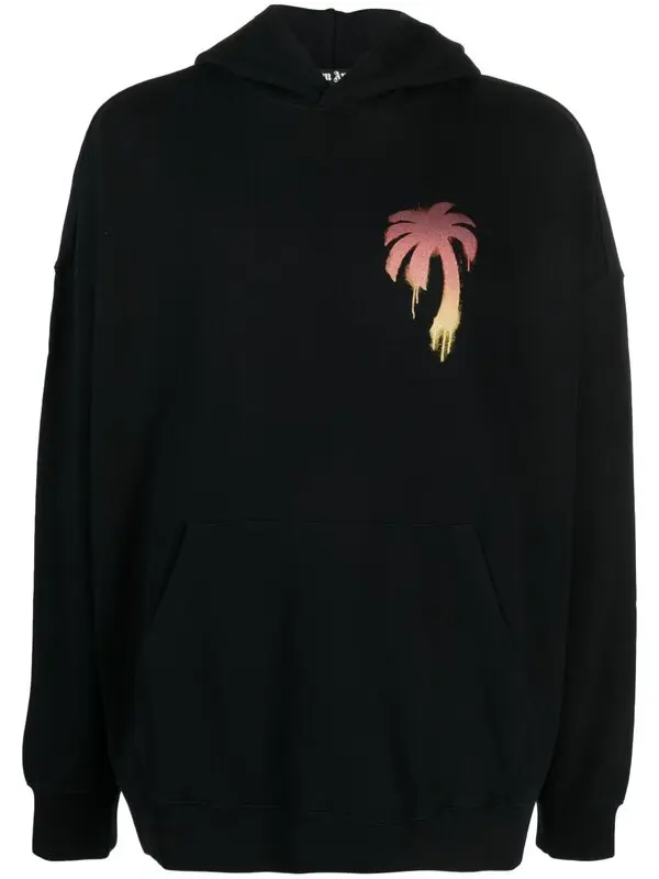 Palm Angels Cotton Hoodie - Black