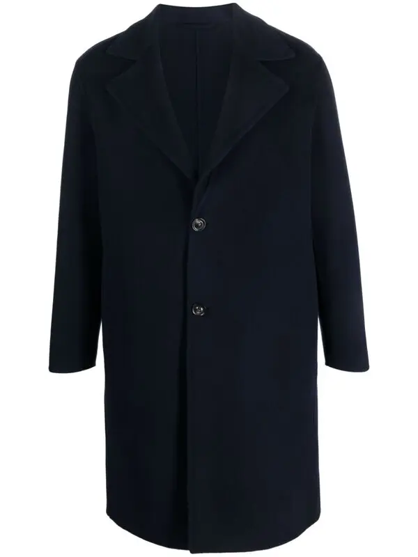 LARDINI Single-breasted Wool-blend Coat - Blue
