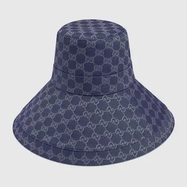 Gucci Gg Canvas Wide Brim Hat - Blue | Editorialist