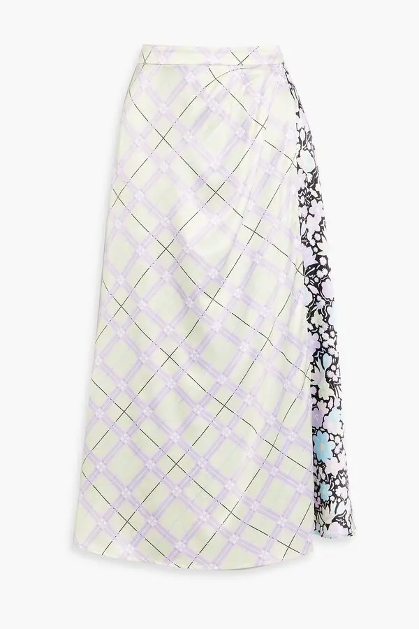 Olivia Rubin Ida Wrap-effect Printed Midi Skirt