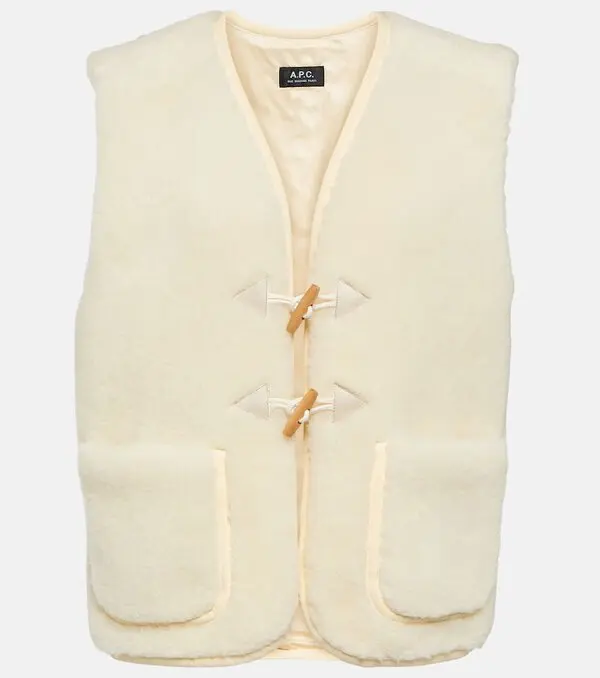 Jules Wool Cotton Vest In White 30% Off Editorialist