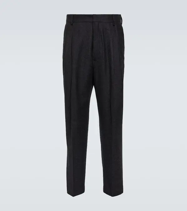 Dries Van Noten Wool Flannel Tapered Trousers