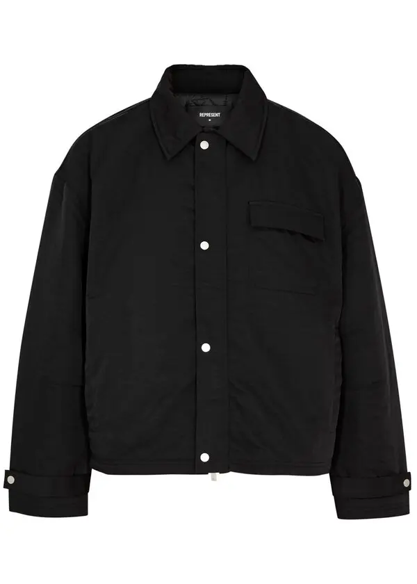 Represent Nylon Jacket In Black - 40% Off | Editorialist
